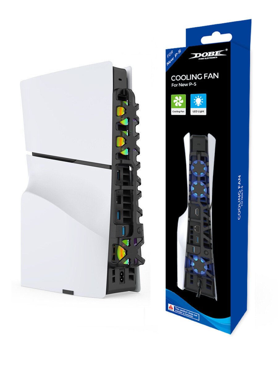 Система охлаждения для PS5 Slim Cooling Fan Black с RGB подсветкой (TP5-3538S)