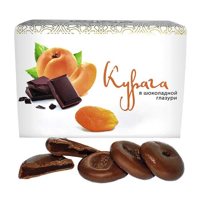 Конфеты Курага в шоколадной глазури 170г в боксе