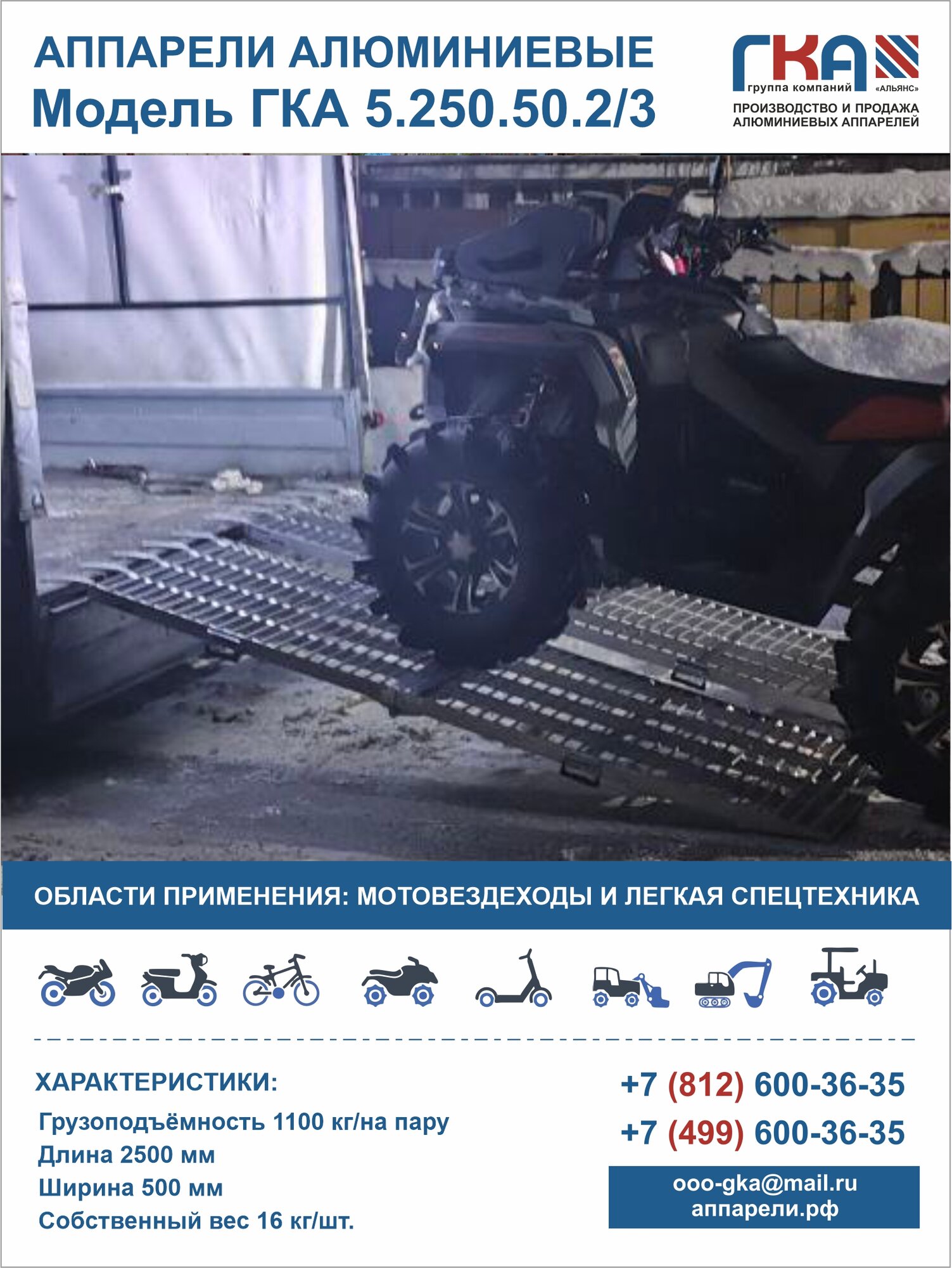 Сходни (аппарели) ГКА 5.250.50.2/3