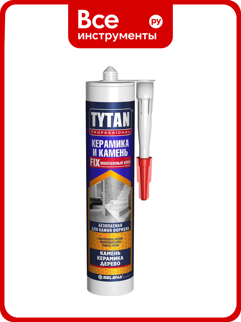 Экспресс-клей Tytan PROFESSIONAL камень, керамика, древесина, белый, 310 мл 16134 247385, керамики,