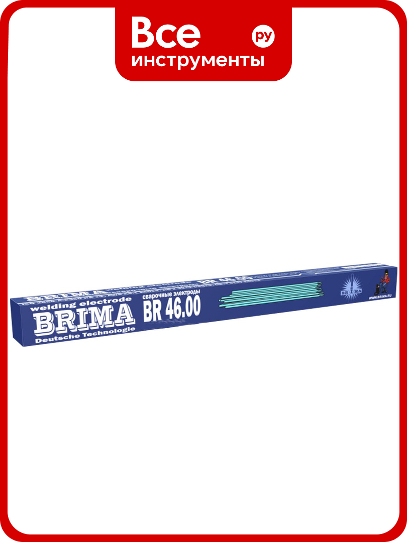 Электроды BR 46 2.5 мм Brima, тип E6013, рутил-целлюлозное покрытие, для сварки углеродистых сталей
