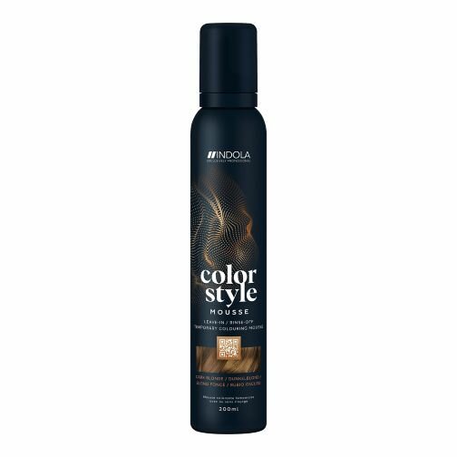Indola Color Style Mousse Dark Blonde - Оттеночный мусс для укладки волос Тёмный Русый 200 мл