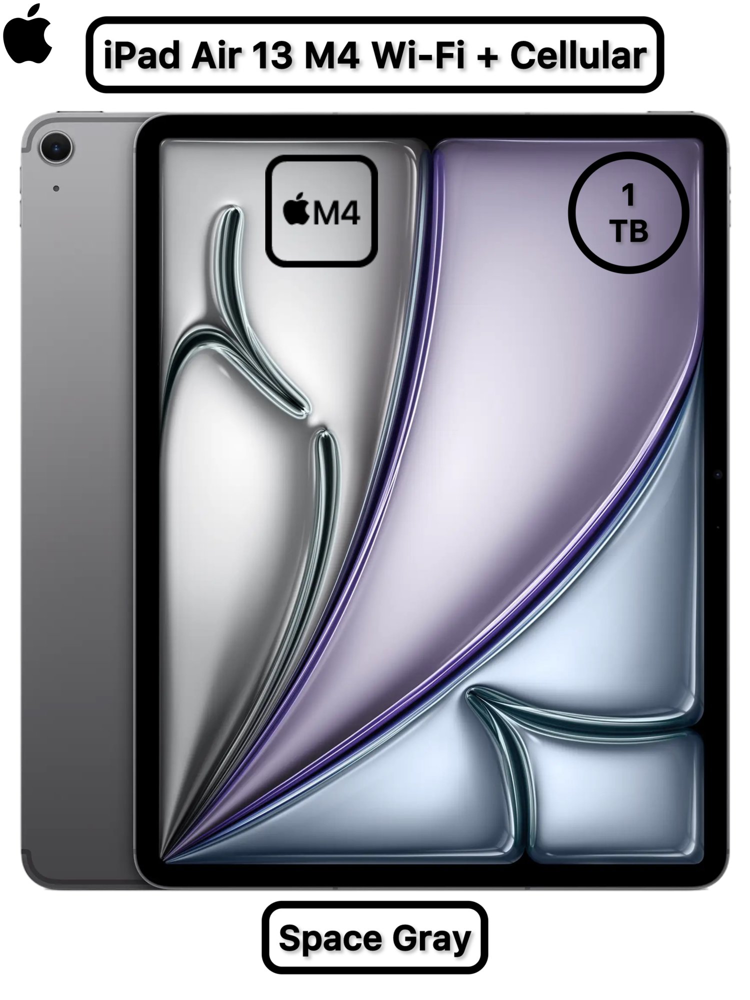 Планшет Apple iPad Air 13 M4 2026, Wi-Fi + Cellular 1TB, Gray (серый), 12 ГБ/1024 ГБ