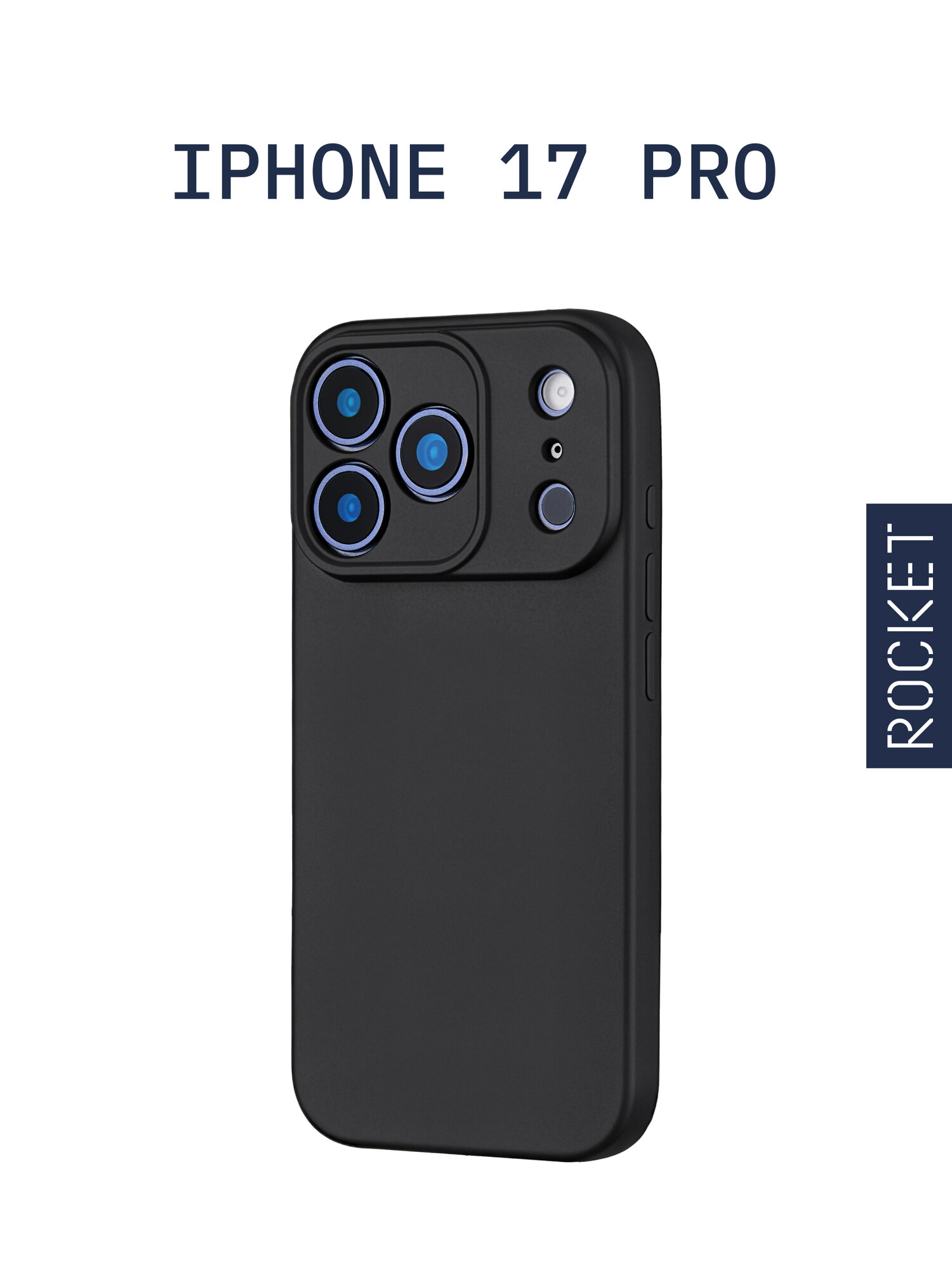 Чехол на iPhone 17 Pro ROCKET Sense, с защитой камеры, цвет: черный