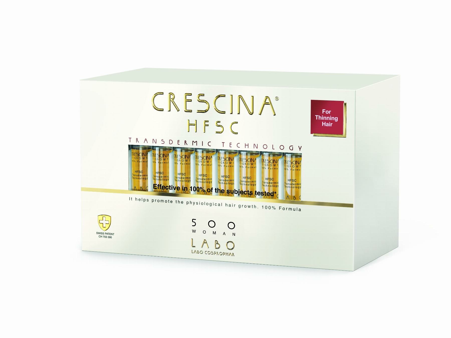 Crescina Crescina Transdermic HFSC 500 для женщин лосьон для возобновления роста волос (40 ампул) Crescina Transdermic Re-Growth HFSC 500 For Women 40 Vials 1000ml