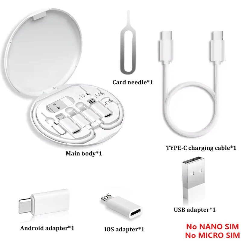Набор адаптеров USB Type-C 60W, белый