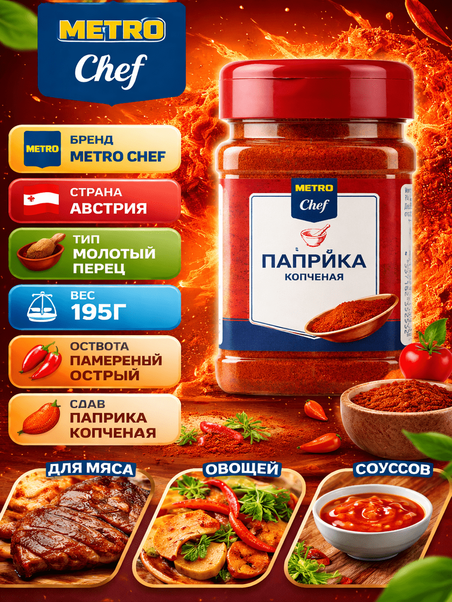 METRO Chef Паприка копченая, 195г