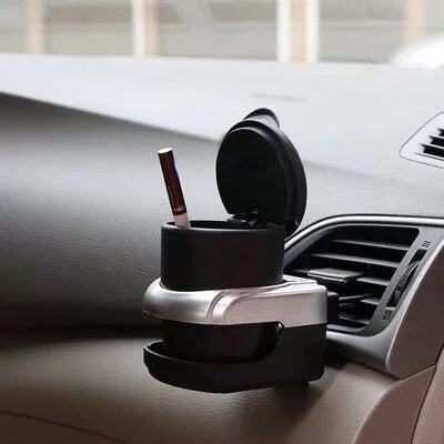 Автомобильная пепельница 4S с крышкой, без светодиодной подсветки, с креплением на вентилятор, для салона