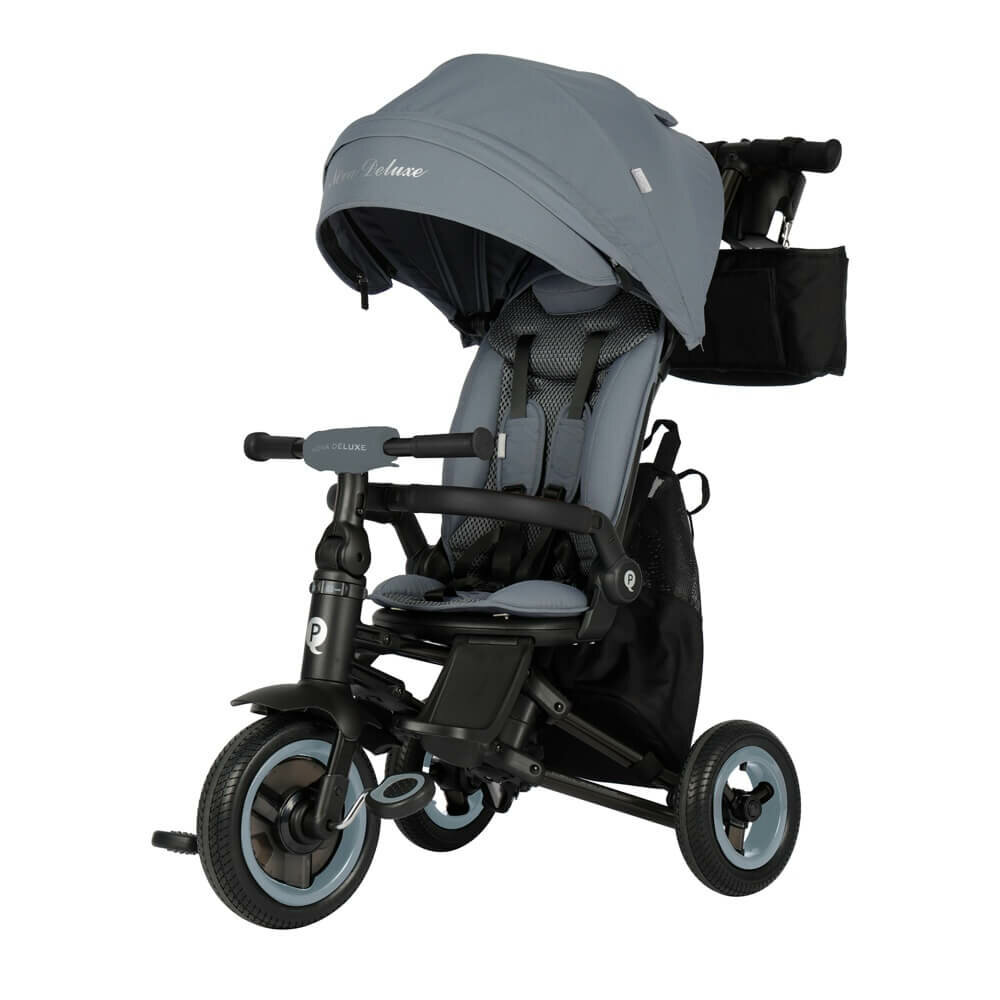 QPlay Nova Deluxe, детский трехколесный велосипед от 10 месяцев до 3-4 лет, цвет Stone Grey (Sam/Matte Graphite)