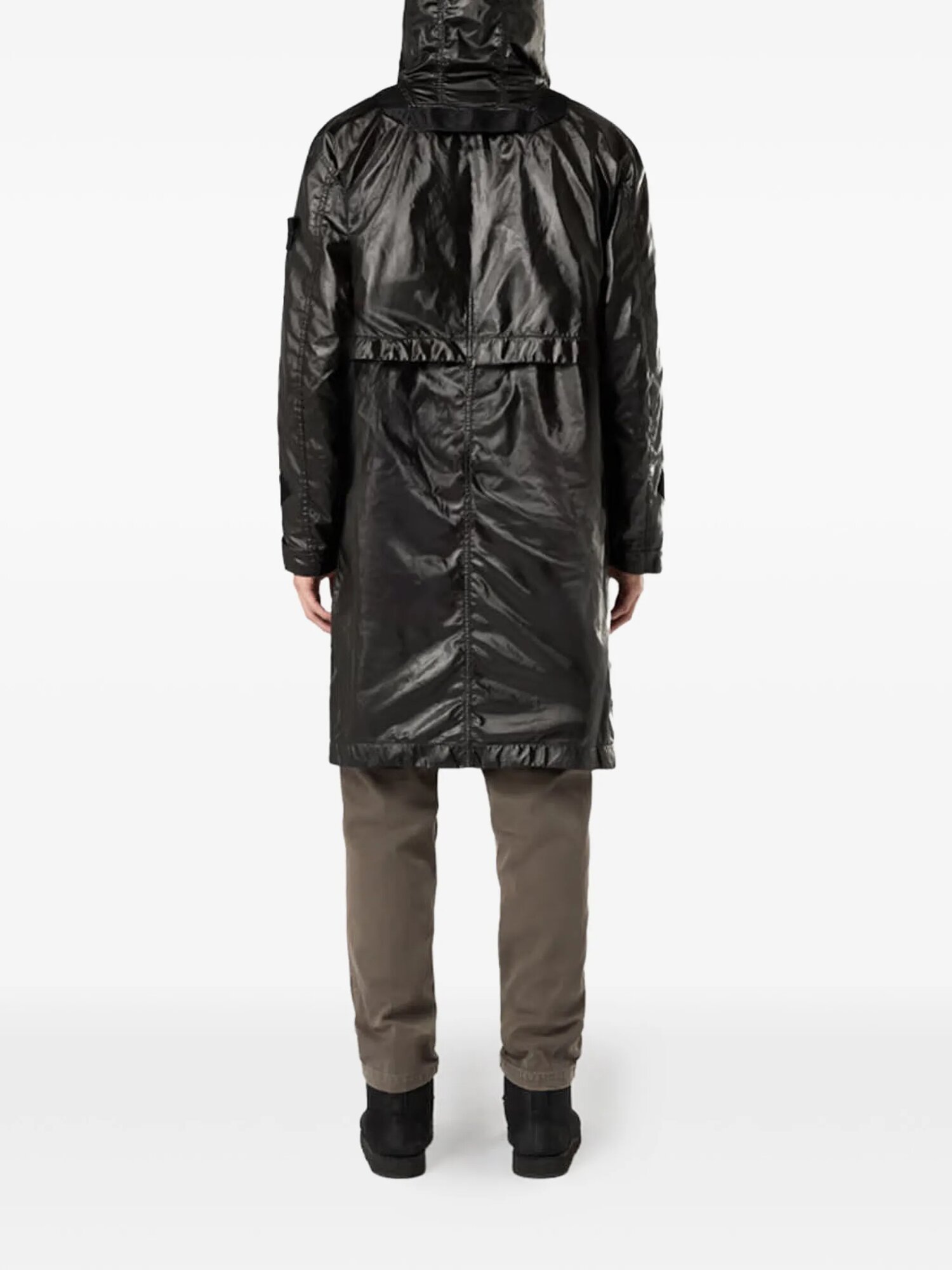 Куртка Stone Island Logo-patch hooded jacket, размер M, black/black — фото 1