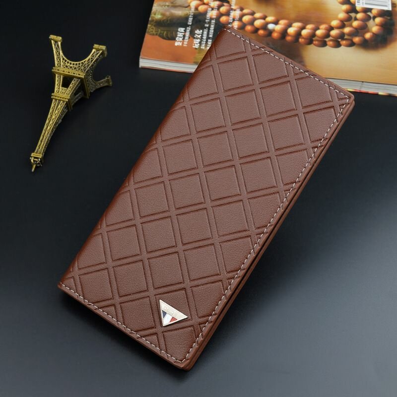 Коричневый,，Мужской модный кошелек, размер：18.5*9*1.8cm, лаконичный стиль, практичный в носке