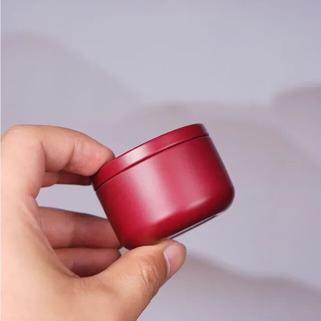 Красная металлическая коробка для хранения, 30 мл, Wine red