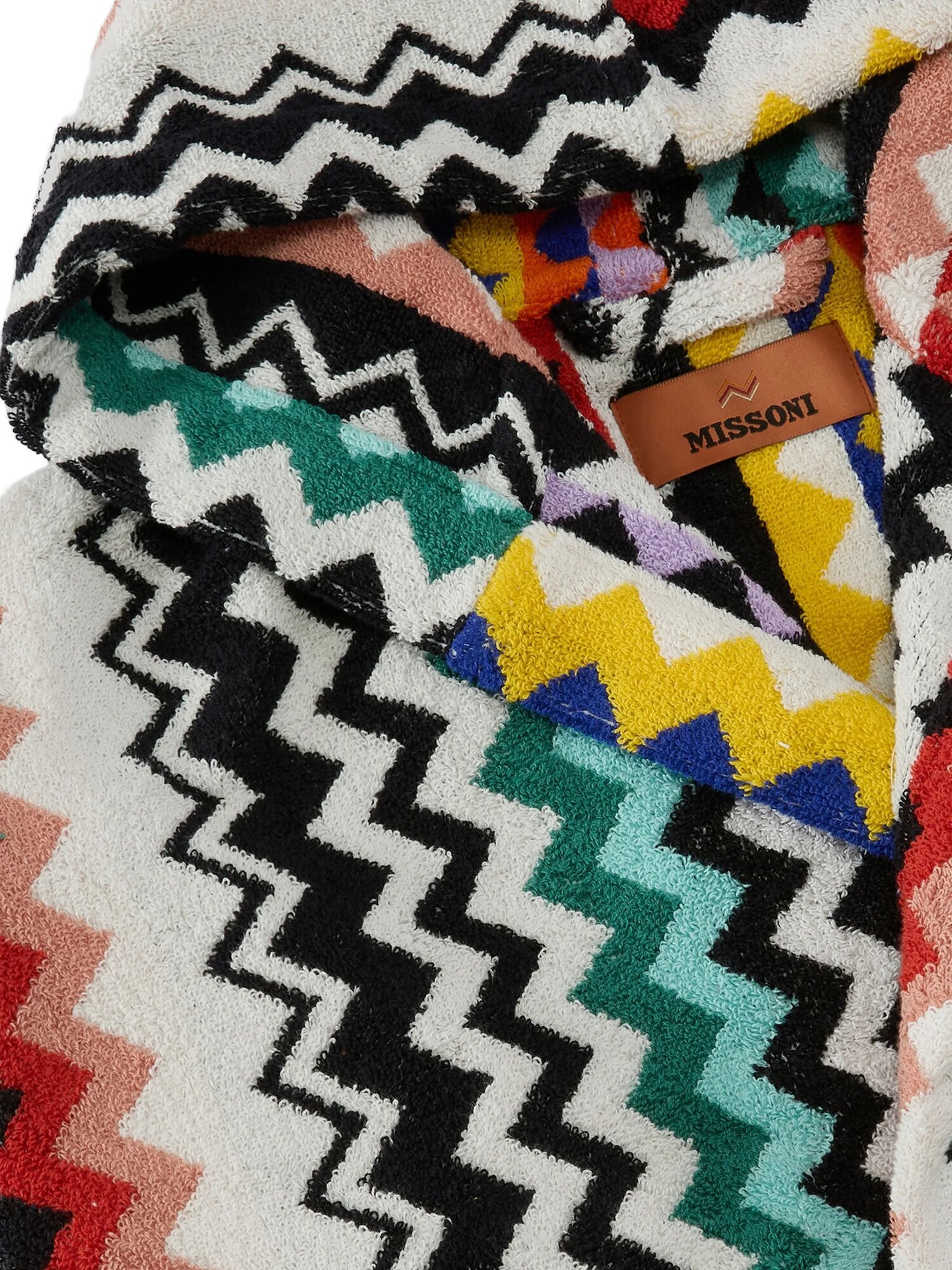 Халат Missoni Home Zigzag-pattern hooded bathrobe, размер S, white — фото 1