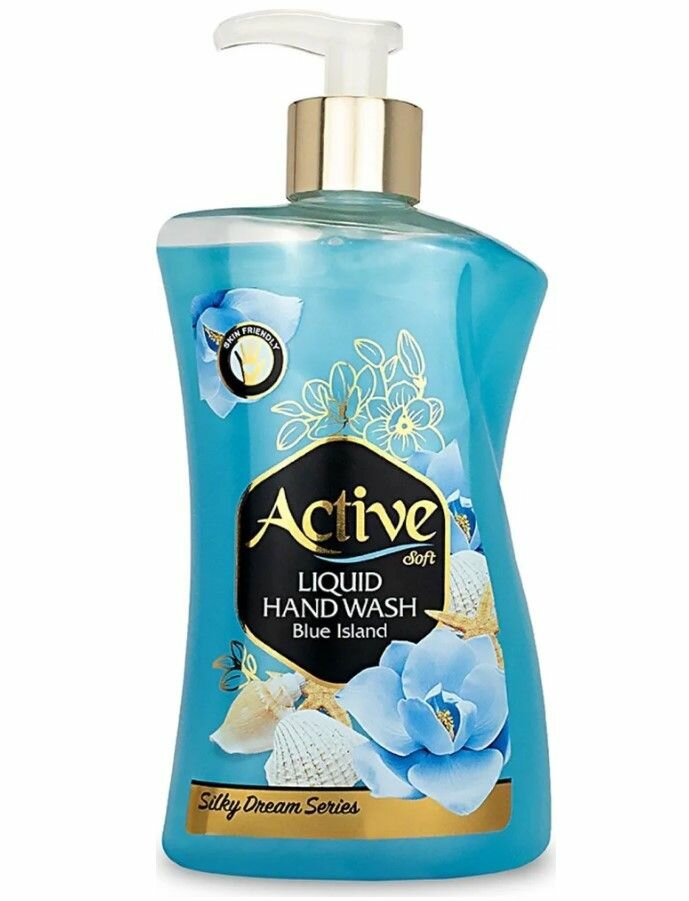 Active Мыло жидкое жемчужное Лазурный берег, Blue Island с соевым белком и витамином E, 450 мл, 1 шт