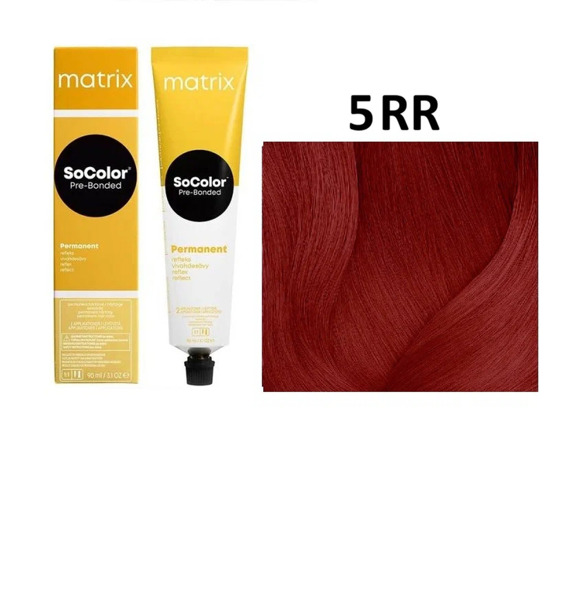 Крем-краска Matrix Socolor beauty 5RR+ светлый шатен глубокий красный плюс Pre-bonded 90 мл