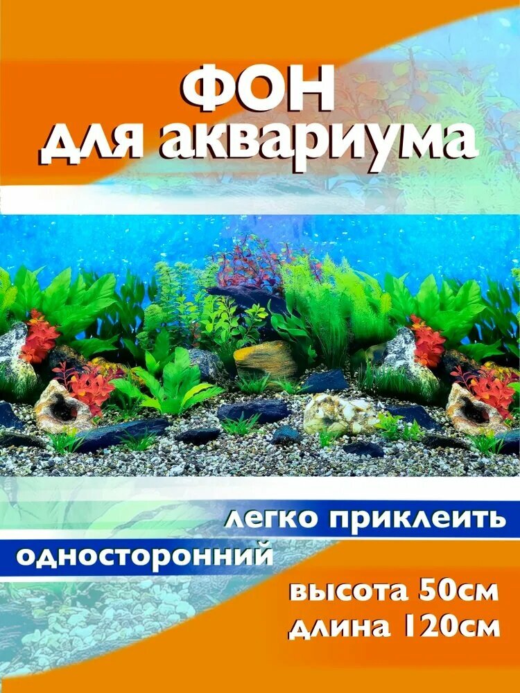 KNOW EASY-Фон для аквариума и террариума, 120х50 см, односторонний, "Травник"