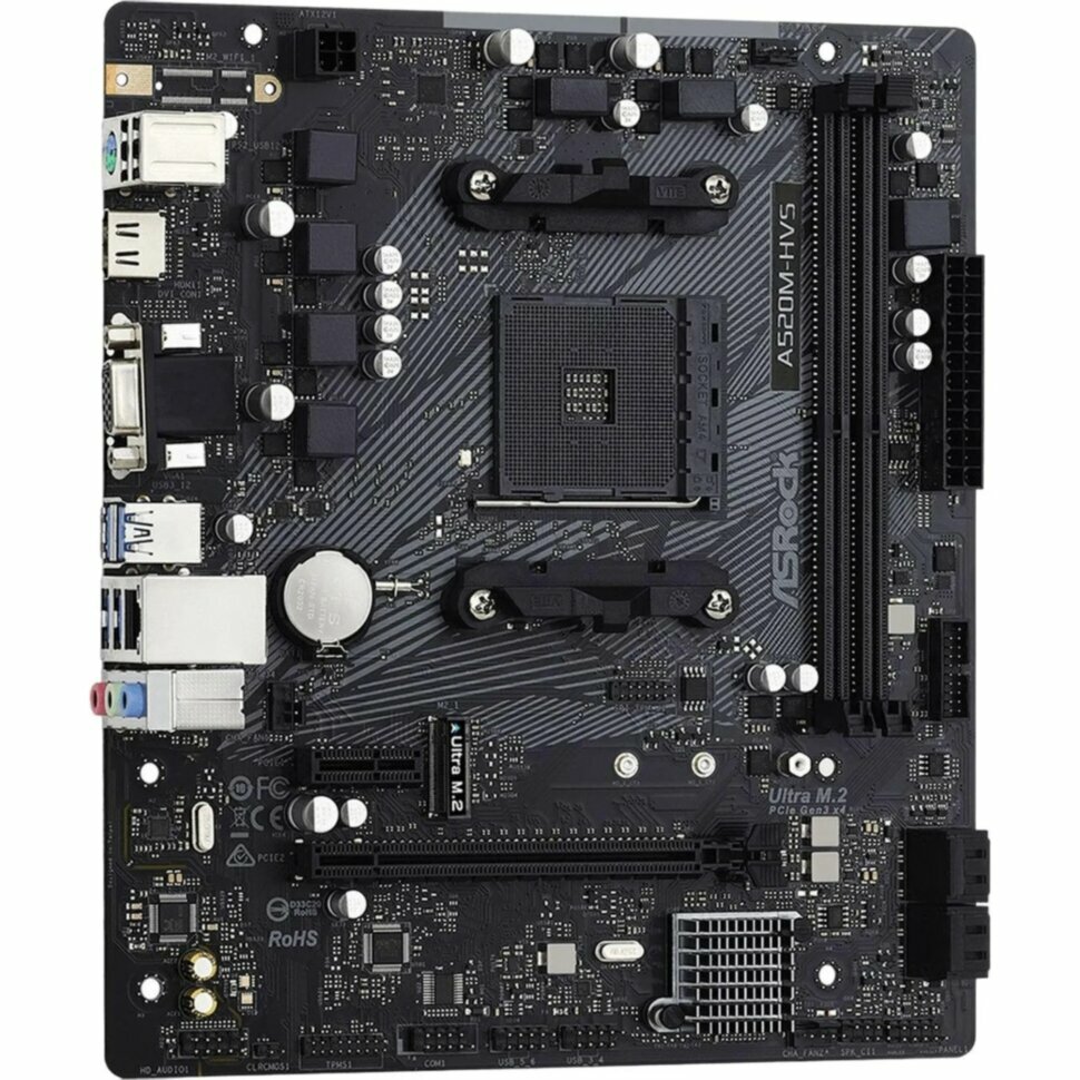 Материнская плата ASROCK A520M-HVS, AM4, A520, 2xDDR4, D-Sub+HDMI, 2000384