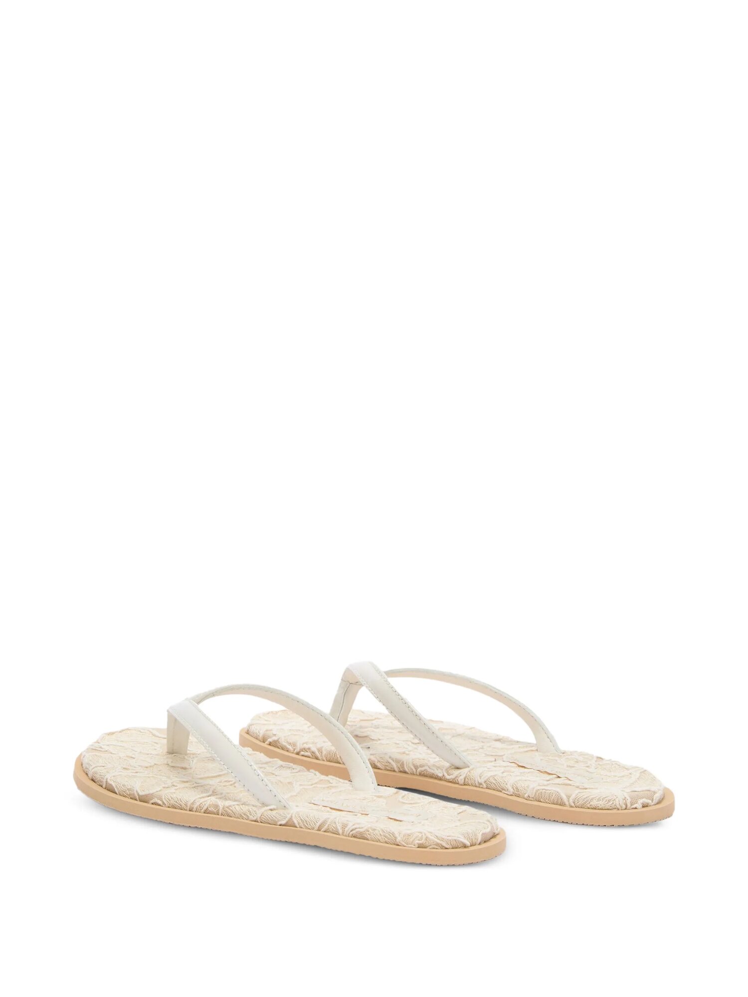 Шлёпанцы Ermanno Scervino Laced flip flops, размер 38, бежевый/белый — фото 1