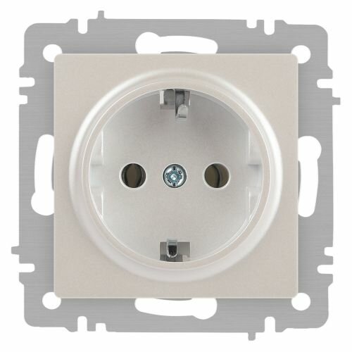 Розетка 1-м СП Accent 6-202-06 16А IP20 250В 2P+E Schuko перламутр. Intro Б0063695