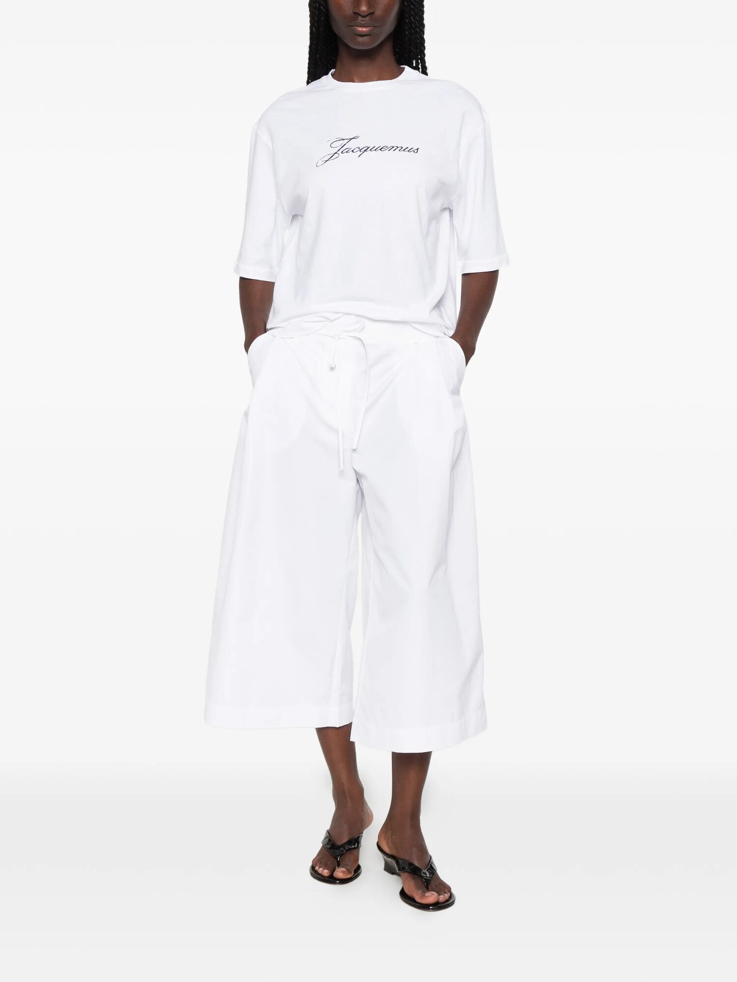 Футболка Jacquemus The Jacquemus, размер 34 EU, бежевый/белый — фото 1
