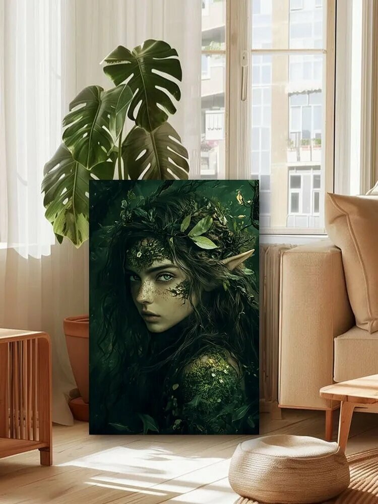 Картина "Эльфийская лесная нимфа на холсте 50 х 75" 50x75 см