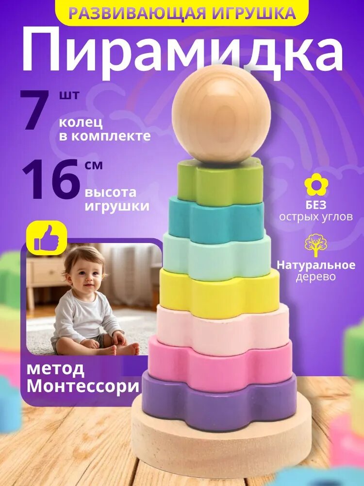 Развивающая игрушка пирамидка для детей