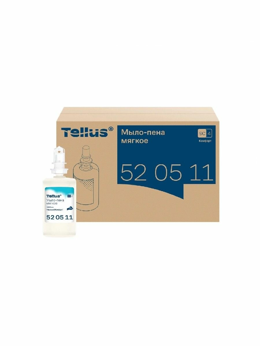 Мыло-пенка Tellus (Tork) мягкое, система S4, 1 картридж, 1000 мл (арт: 520511)