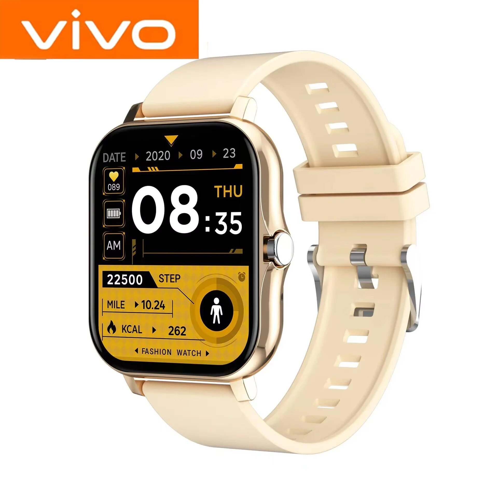 VIVO Smart Watch Golden, 2.01" HD