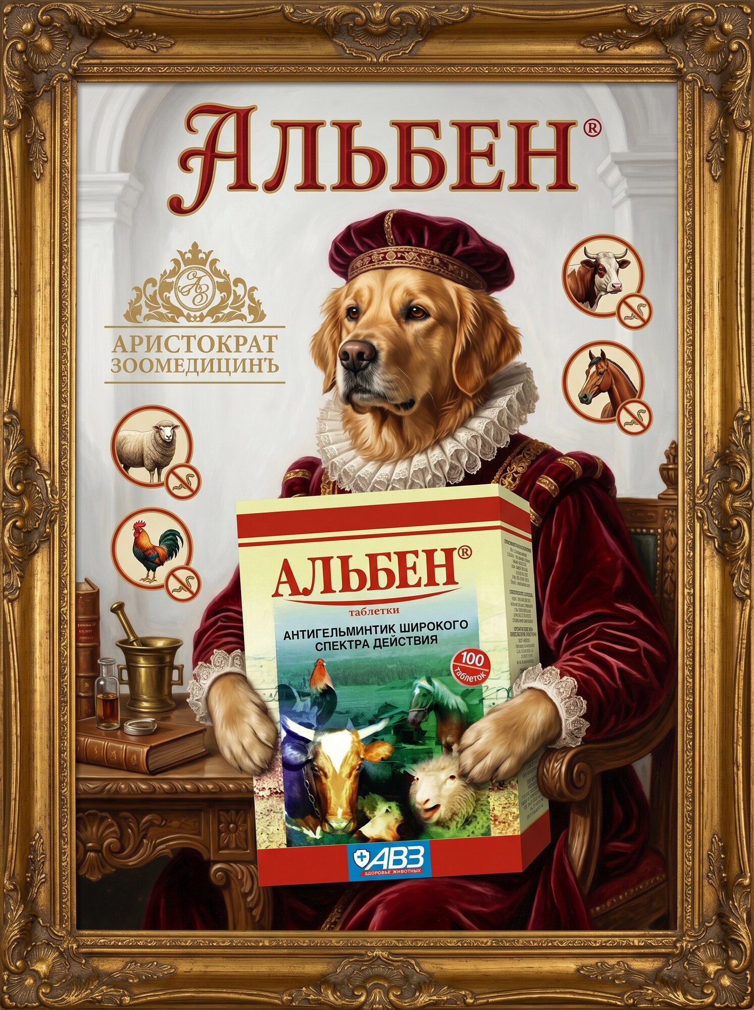 Альбен таблетки для с/х животных, 100 шт.