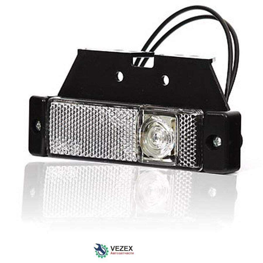 WAS 222Z фонарь габаритный ! передний белый с кронштейном 12V-24V LED провод 21cm \