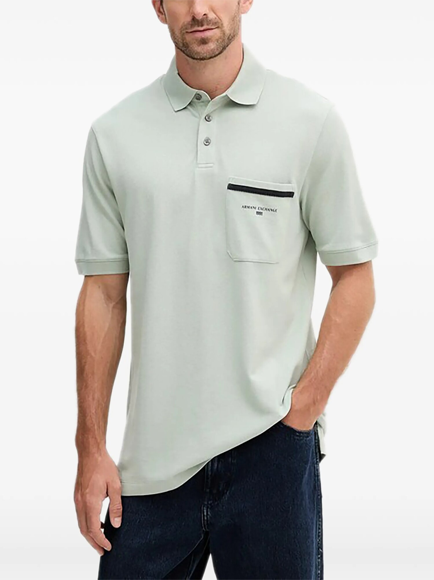 Рубашка Armani Exchange, размер 46, зеленый,