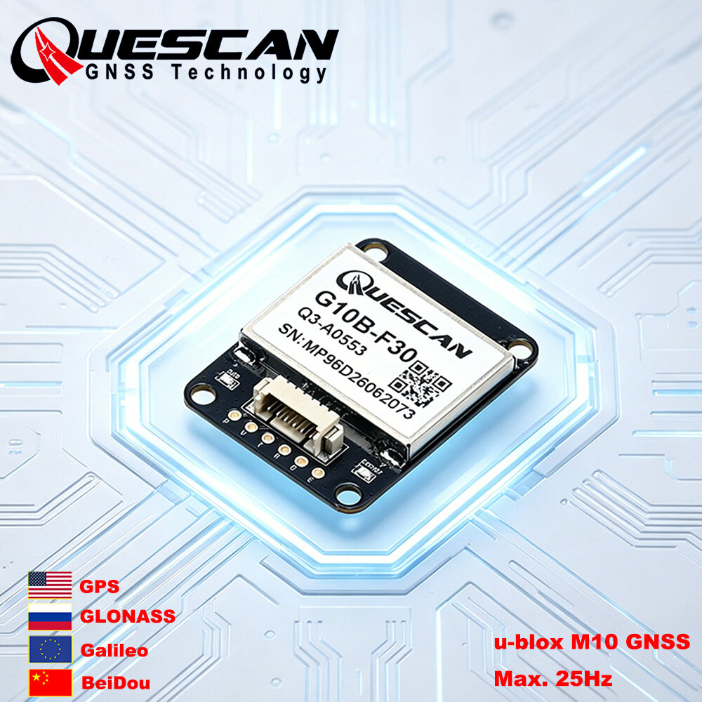 QUESCAN G10B-F30 u-blox M10 GPS GLONASS модуль ublox10 GPS ГЛОНАСС Galileo BeiDou GNSS приемник ESP32 Arduino GPS NMEA