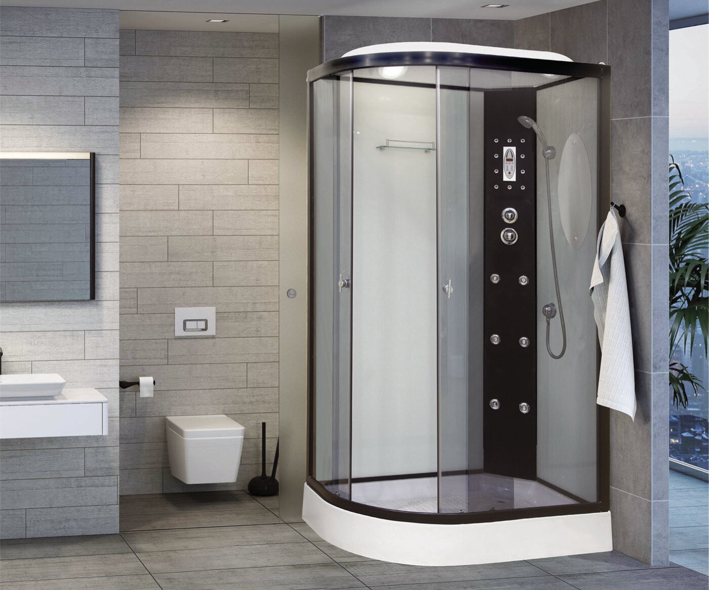 Душевая кабина Niagara NG-1903-01L (1200х800х2200) низкий поддон (16см) стекло тонированное