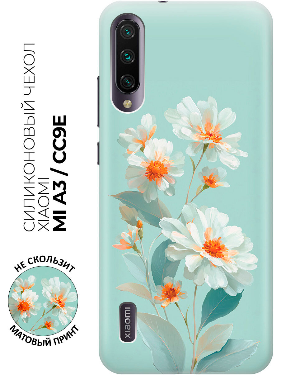 Силиконовый чехол на Xiaomi Mi A3 / CC9e с принтом "Мятная элегия"