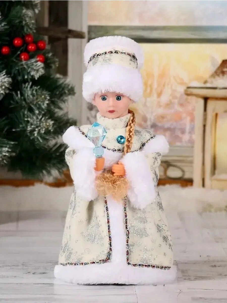 Очаровательная снегурочка с движущимися элементами для елки