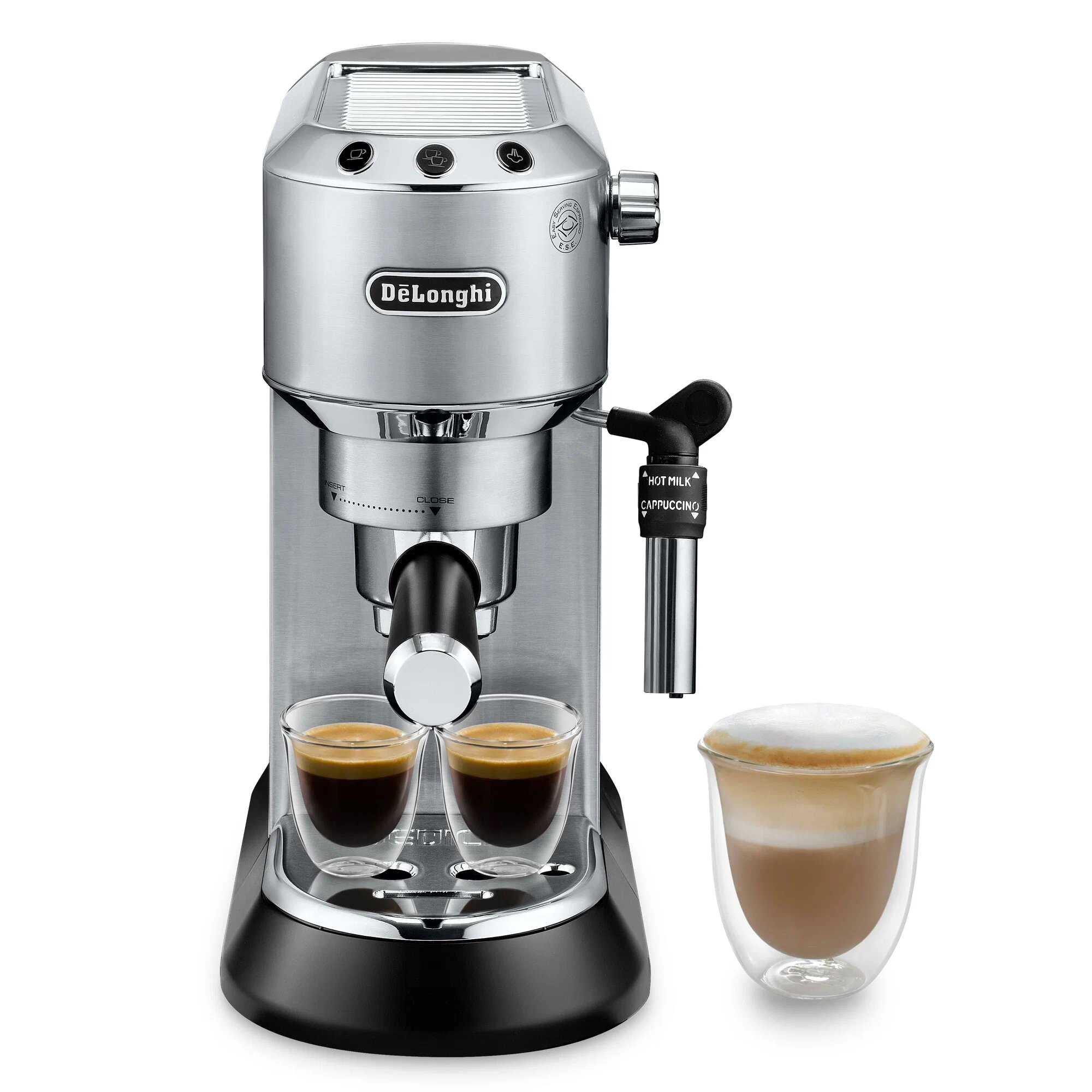 Рожковая кофеварка DeLonghi Dedica EC685. M Цвет Серебристый 1.1 литр