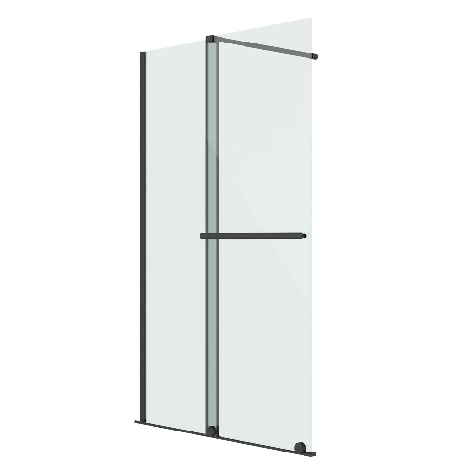 Душевая перегородка Niagara Nova NG-671-10BLACK (100х200) черный матовый, раздвижная, стекло прозрачное,1 место