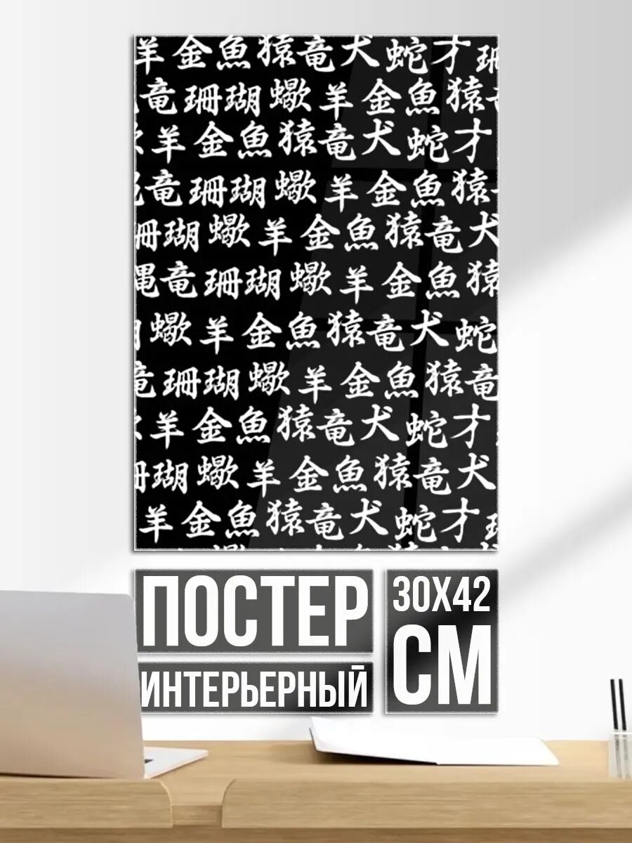 Постер на стену Иероглифы