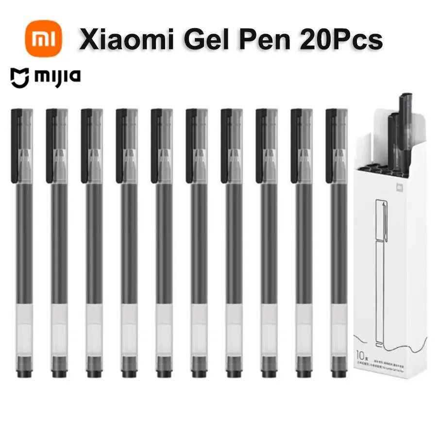 Redmi Набор ручек Гелевая, цвет: Черный, 20 шт.