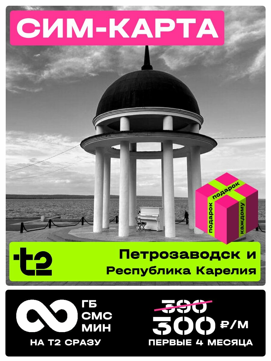 Сим карта теле 2 с безлимитным интернетом и минутами. t2 SIM-карта тариф хватит Республика Карелия. За 300 рублей в месяц.