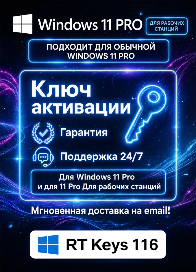 Windows 11 Pro и Для рабочих станций/ Ключ Активации / Бессрочный / Для Пк и Ноутбука