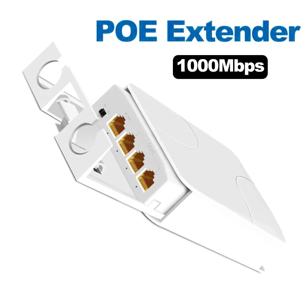 KEBIDU 5-портовый POE-удлинитель IP55 4 Ports 1000M