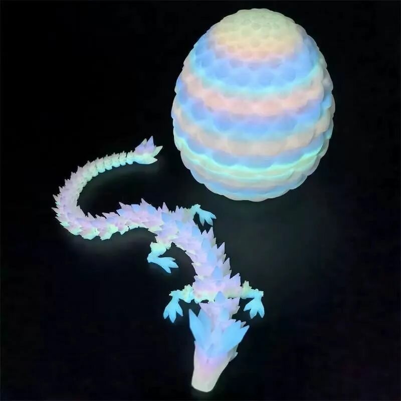 Подвижная игрушка дракон 22 см, яйцо дракона8cm, светящийся, игрушки из 3д принтера, сувенир.