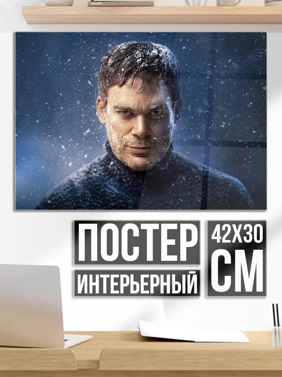 Плакат постер Мужчина в снегу