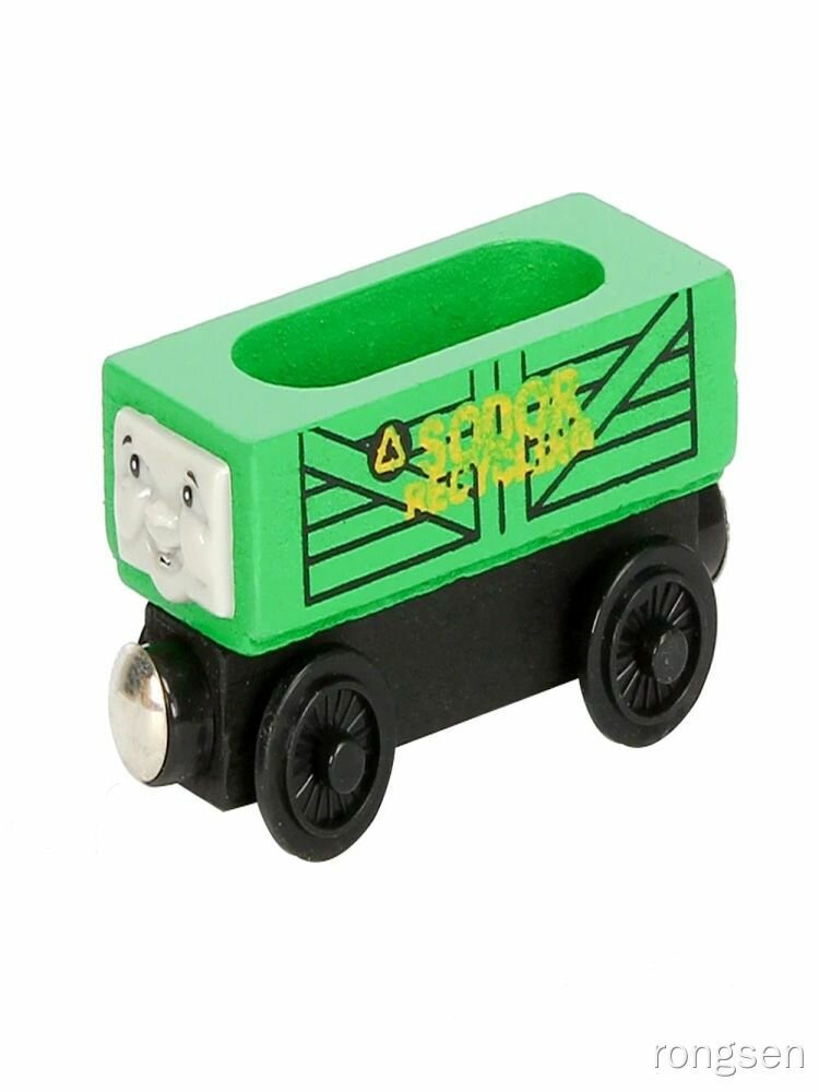 Вагон деревянный Sodor Recycling зелёный, 8.4 см, аксессуар для детской железной дороги, игрушка для детей
