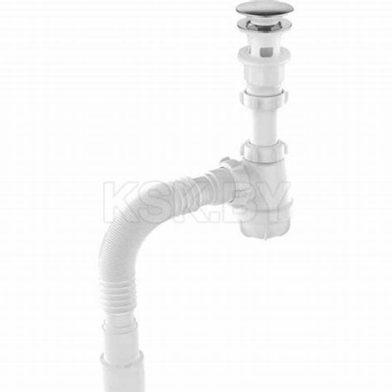 S4015-30-MR. Сифон для умывальника, 1¼", click-clack, с переливом и гибкой трубой
