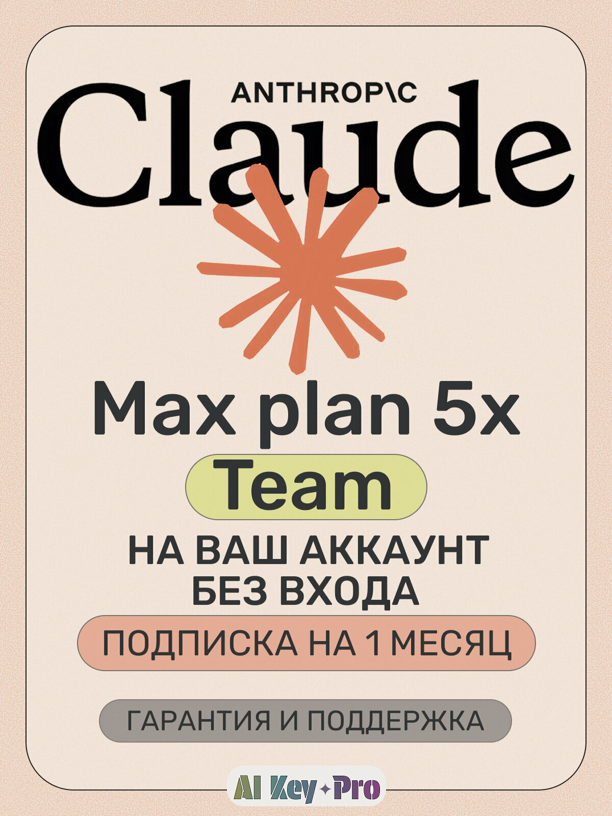 Claude подписка Max plan 5x TEAM на 1 месяц | Активация на Ваш аккаунт без входа (добавление в группу)