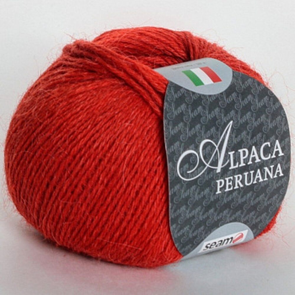 Пряжа для вязания Seam - Alpaca peruana 3580 оранжево-красный 50 гр/167 м 100% перуанская альпака