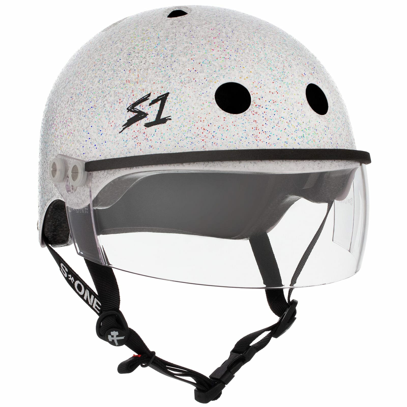 DECATHLON шлем защитный Decathlon Lifer Visor White Glitter, белый, размер m