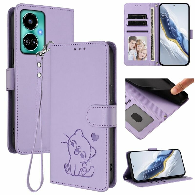 Чехол книжка для Техно Камон 19 и Камон 19 про ( Tecno Camon 19 и Camon 19 Pro ) кожаный с магнитной застежкой, с функцией подставки, коротким шнурком